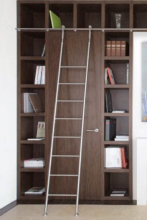 MWE Stainless Steel Library Ladders | SpecialtyDoors.com